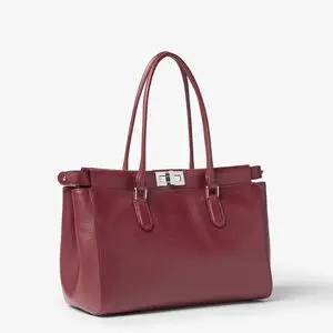 Fendi Peekaboo Tote Small Dark Red Leather Bag